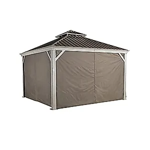 Sojag Accessories Set of 4 12' x 14' Curtains for Messina and Mykonos Outdoor Gazebo Models, Taupe