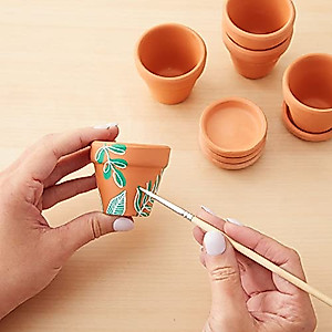 Juvale 2-Inch 16-Pack Small Terracotta Pots with Saucers and Drainage Hole, Paintable Pottery for Succulents, Plants, Flowers, Cactus, Garden Nursery, and Wedding Decor