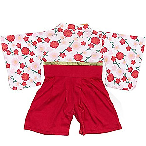 KYOETSU Baby Girls Kimono Rompers Hakama Coverall (3M(Japanese Size 60), Plum Off-White)