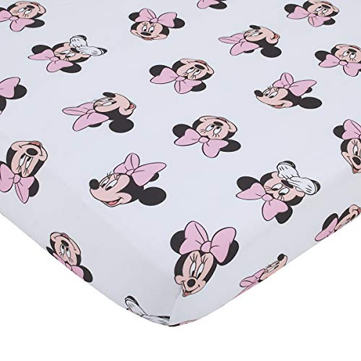 Disney Minnie Mouse - Blushing Minnie - 4 Piece Toddler Bed Set - Coral Fleece Toddler Blanket, Fitted Bottom Sheet, Flat Top Sheet, Standard Size Pillowcase
