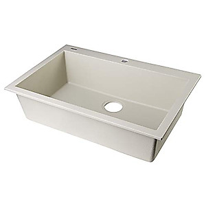 ALFI brand AB3020DI-B Drop-In Single Bowl Granite Composite Kitchen Sink, 30", Biscuit