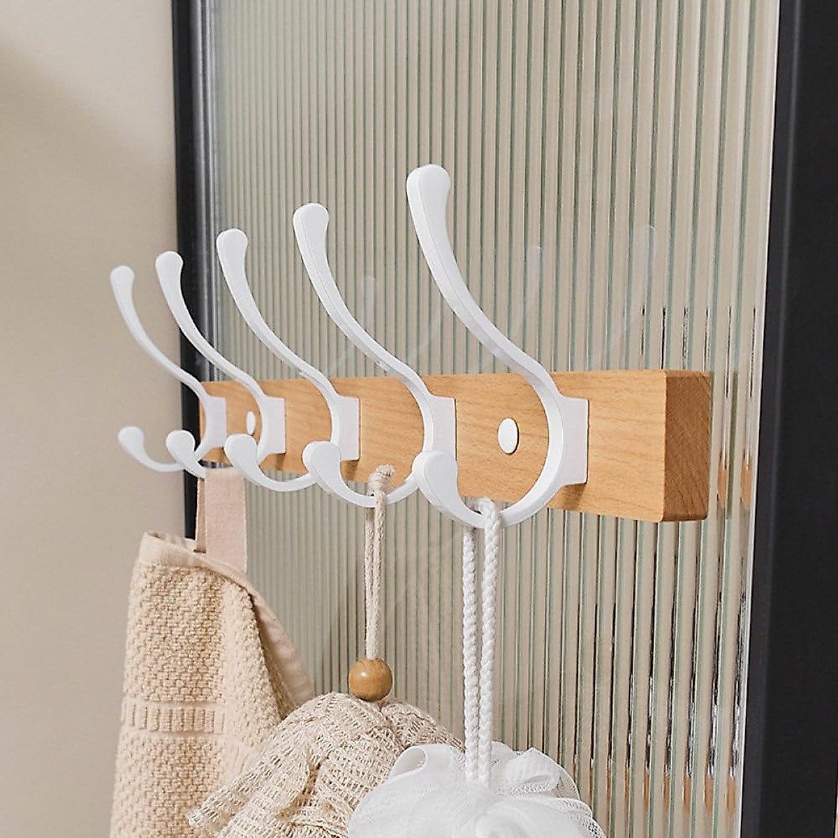 Wooden Bathroom Hardware Sets Towel Ring Rack Paper Holder Towel Bar Hook Shelf Bathroom Accessories White Kit,Towel Ring