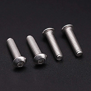 RoyceMart 5/16-18 x 5/8" (25 Pack) Hex Socket Button Head Cap Screws Bolts, Allen Socket Drive, 304 Stainless Steel 18-8, Bright Finish, Full Machine UNC Threads