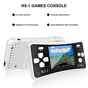 Handheld Games for Kids Adults 2.5" LCD Portable Retro Games Console Built in 162 Classic Electronic Video Games Player with TV Output - Travel Games for Birthday Xmas Gift (Black)