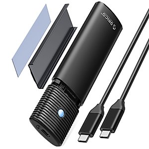 ORICO M.2 NVMe SATA SSD Enclosure Adapter Tool-Free, USB C 3.2 Gen 2 10Gbps NVMe, 5Gbps NGFF SATA PCIe M-Key(B+M Key) 2230/2242/2260/2280, Aluminum External M2 Reader Support UASP Trim- PWDM2-BK