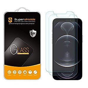 Supershieldz (2 Pack) Designed for iPhone 12 Pro Max (6.7 inch) Tempered Glass Screen Protector, Anti Scratch, Bubble Free