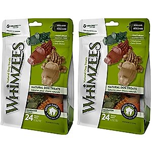 Whimzees (2 Pack) Natural Grain Free Dental Dog Treats, Alligator