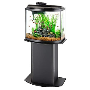 Aqueon Pedestal Bow Aquarium Stand, 26" W X 29" H, 29 LB, Black