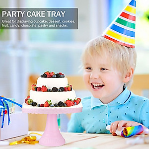 32.5cm Cake Stand Pink Cake Stand Birthday Cake Server Plate Round Cake Holder for Cupcakes Pastries Macarons Biscuits Wedding Party Decor