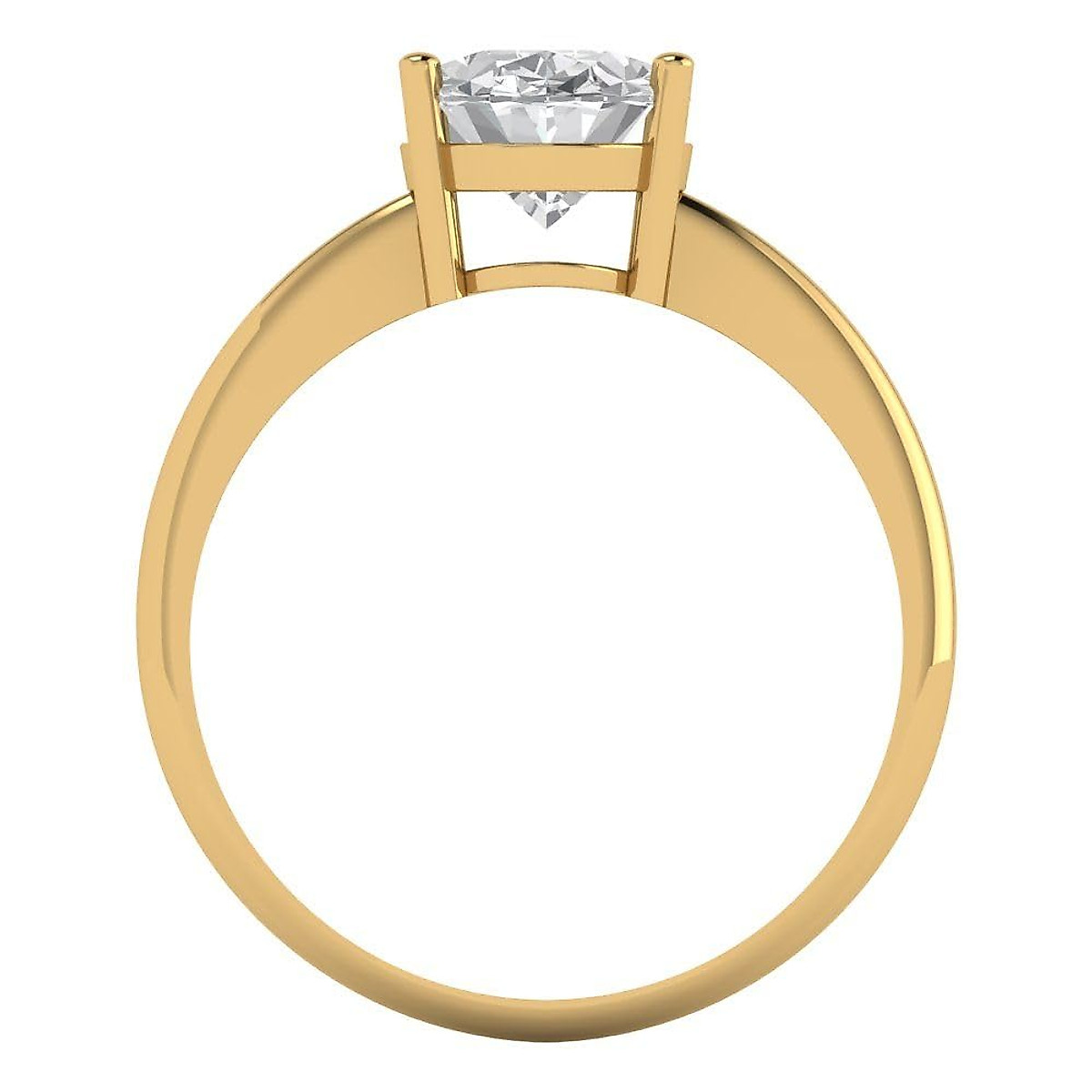 Clara Pucci 2.0 ct Oval Cut Solitaire Genuine Moissanite Wedding Bridal Designer Anniversary Engagement Ring in 14k Yellow Gold for Women