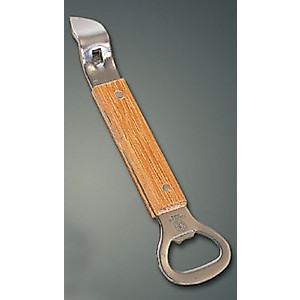 American METALCRAFT, Inc. BBC39 Stainless Steel Hand-Held Deluxe Bottle and Can Opener, 4.5' L, Hardwood Handle
