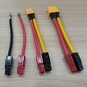 ENGWE Anderson Adapter 1 Pcs, E-Bike Battery to Controller Adapter Cable, Anderson to Bullet Plug Adapter for Electric Bicycle, Lithium Battery Female Connector (Anderson to Bullet Plug)