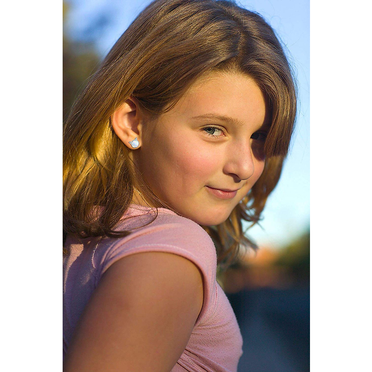 Cuoka Cat Opal Earrings 925 Sterling Silver Cute Opal Cat Stud Earrings Animal Opal Cat Pierced Earrings Jewelry for Women