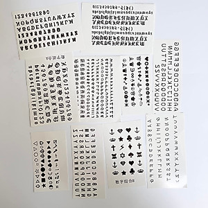 30 Sheet Alphabet Temporary Tattoo Stickers Finger Tattoos Black English Letters DIY Name Tattoo Cross Crown Tattoos Wrist Finger Body Art Fake Tattoo Kit for Adults Women Men and Kids