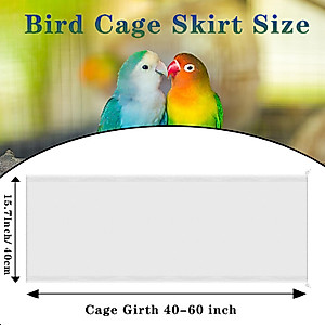 LWFCOEE Bird Cage Seed Catcher, BirdCage Skirt Guard, Adjustable Soft Nylon Mesh Bird Cage Netting Cover for Round Square Medium Bird Cages Circumference 40-60 Inch, White