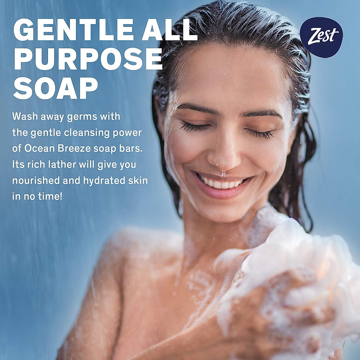 Zest Ocean Breeze Bar Soap - 8 Bars - Enriched With Sea Minerals - Rich Lathering Bars Leave Your Body Feeling Smooth And Moisturized with an Invigorating Scent