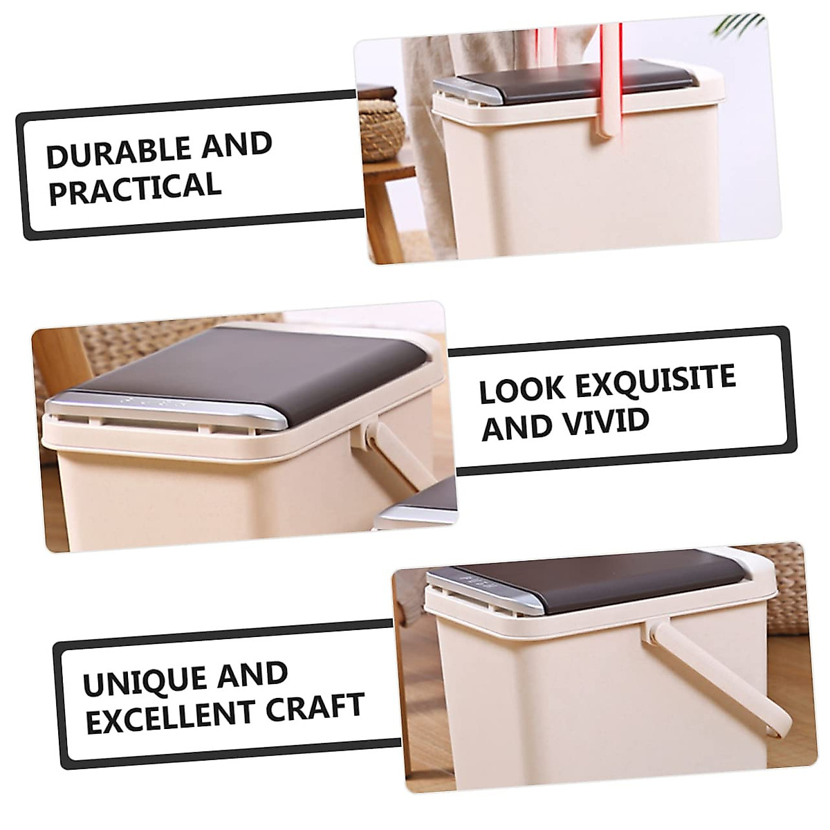 OFFSCH Tea Residue Bucket Tea Leaf Tea Infuser Bucket Tea Dross Bucket Kung Fu Tea Stainer Bucket Waste Basket Office Garbage Can Tea Residue Storage Holder Flip Cover Trash Can Plastic