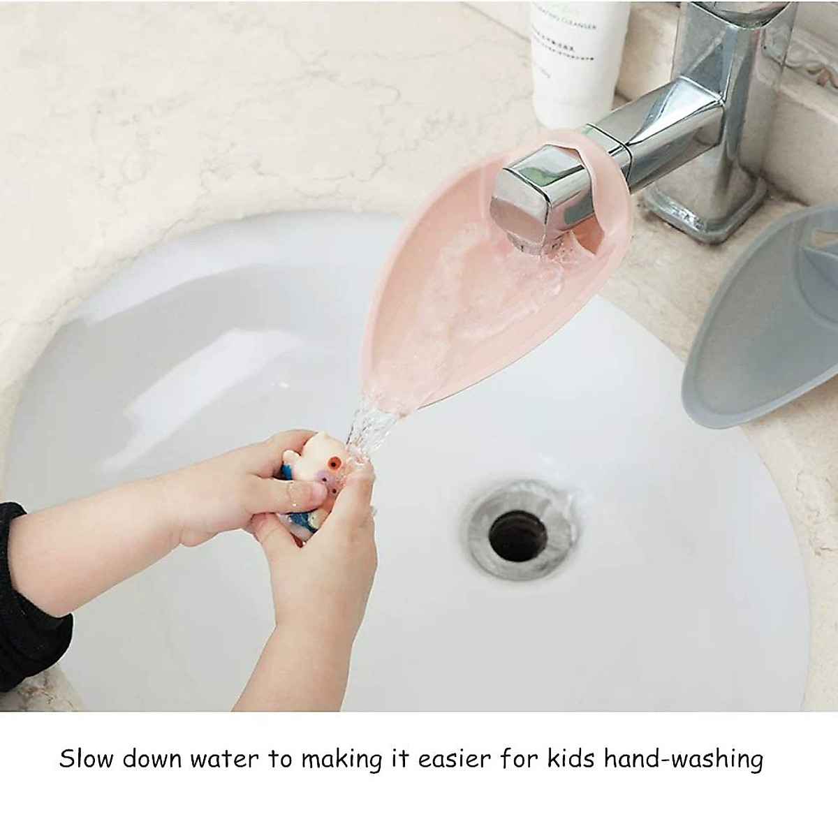 Faucet Extender - Sink Handle Extender, Safe Fun Bathroom Hand-Washing Solution for Babies, Toddlers, Kids, Teach Your Kids Good Sanitation Habits(Grey)