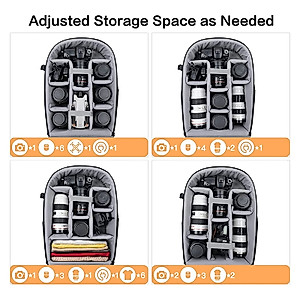 MOSISO Camera Backpack, DSLR/SLR/Mirrorless Camera Bag Waterproof Symmetric Geometric Hard Shell with Tripod Holder & 15-16 inch Laptop Compartment Compatible with Canon/Nikon/Sony, Black