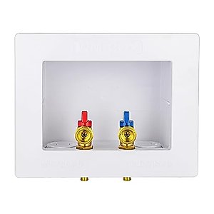 EFIELD Double Drain1/2 Inch PEX Crimp Connection x 3/4 Inch MHT Washing Machine Outlet Box, Pex Crimp Box