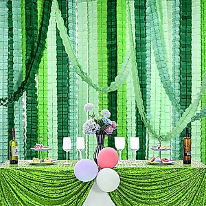 BEISHIDA 12PCS Four Leaf Clover Paper Garland 120ft Green Theme Party Streamer Tissue Flower Hanging Garland for Wedding Baby Shower Christmas Birthday St.Patrick's Party Decor