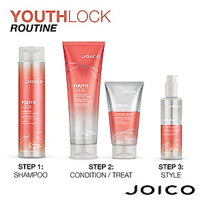 YouthLock Shampoo & Conditioner Set Formulated with Collagen | Youthful Body & Bounce | Reduce Breakage & Frizz | Free of SLS/SLES Sulfates