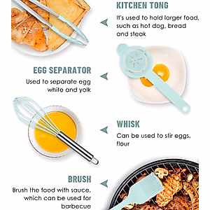 Kitchen Utensils Set-12 Pieces Silicone Cooking Utensils Set (Dishwasher Safe) 392°F Heat Resistant Spatula Set,Kitchen Utensil Set for Nonstick Cookware,Best Kitchen Tools with Holder