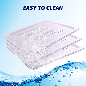 EASYROSE 6-Pcs Food Pan Lid 1/6 Size Clear Polycarbonate Hotel Pan Cover with handle