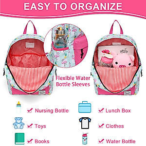 VASCHY Kids Backpack for Little Girls, Preschool Backpacks for Toddler with Chest Strap Cute Pineapple Flamingos