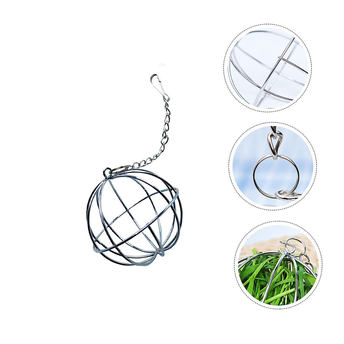 balacoo 2 pcs Sphere Hay Feeder Guinea Pig Hamster Hanging Grass Dispenser Pet