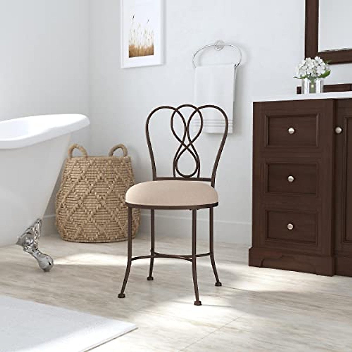 Hillsdale Furniture Hillsdale Christina Vanity Stool, Bronze
