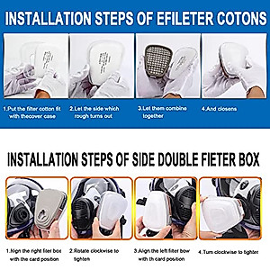 Generies FNWD 17 in 1 Full Face Respirator,Reusable Protective Face Cover with Adjustable Strap Widely Used in Organic Gas,Anti-Dust,Paint Sprayer,Chemical,Woodworking (Eye Protection)