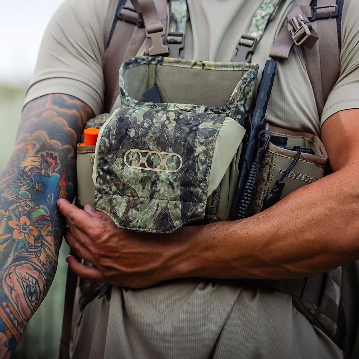 Eberlestock Recon Modular Bino Pack - Advanced Binocular Harness System with Customizable Attachments - Skye - Large