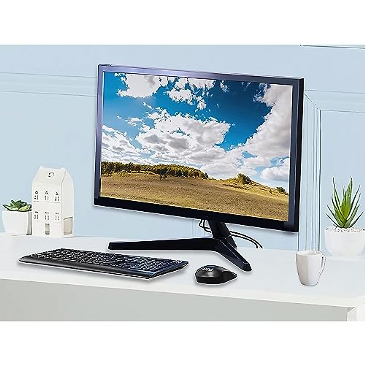 Lenovo All in one Tiny Computer Desktop PC, Intel Pentium J3710 Processor, 8GB Ram, 128GB SSD, New 22 Inch Monitor, Wireless Keyboard and Mouse, WiFi/Bluetooth, Windows 10 (Renewed)