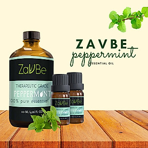 ZAVBE Peppermint Essential Oil | 100% Pure, Undiluted, Natural Aromatherapy, Therapeutic Grade 120 mL (4 oz)