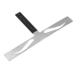 Eyebrow Stencils, Stainess Steel Eyebrow DIY Stencil Eyebrow Drawing Guide Tool Measurement Tattoo Makeup Gold Ratio Positioning Tool(# 1)