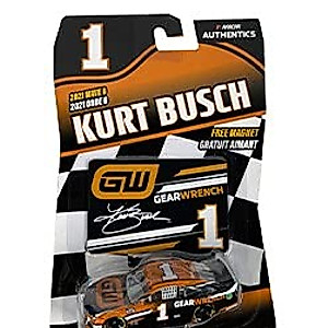 Winners 2021 Kurt Busch Gear 1/64 Scale Diecast Authentics Wave 6 with Card Insert Car Measures 3''x1'' x1''