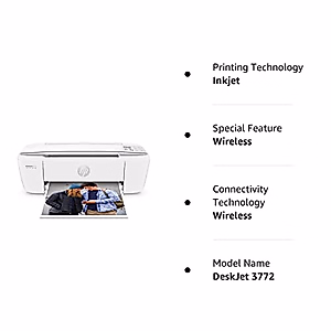 HP DeskJet 3772 All-in-One Wireless Color Inkjet Printer, Scan and Copy, Instant Ink Ready, T8W88A (Renewed)