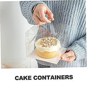ULTECHNOVO 10pcs Clear Gift Boxes Clear Cake Box Mini Plastic Containers Bread Holder with Lid Clear Cupcake Boxes Bakery Box Transparent Handheld Cake Box Delicate Cake Box Cake Carrier Box