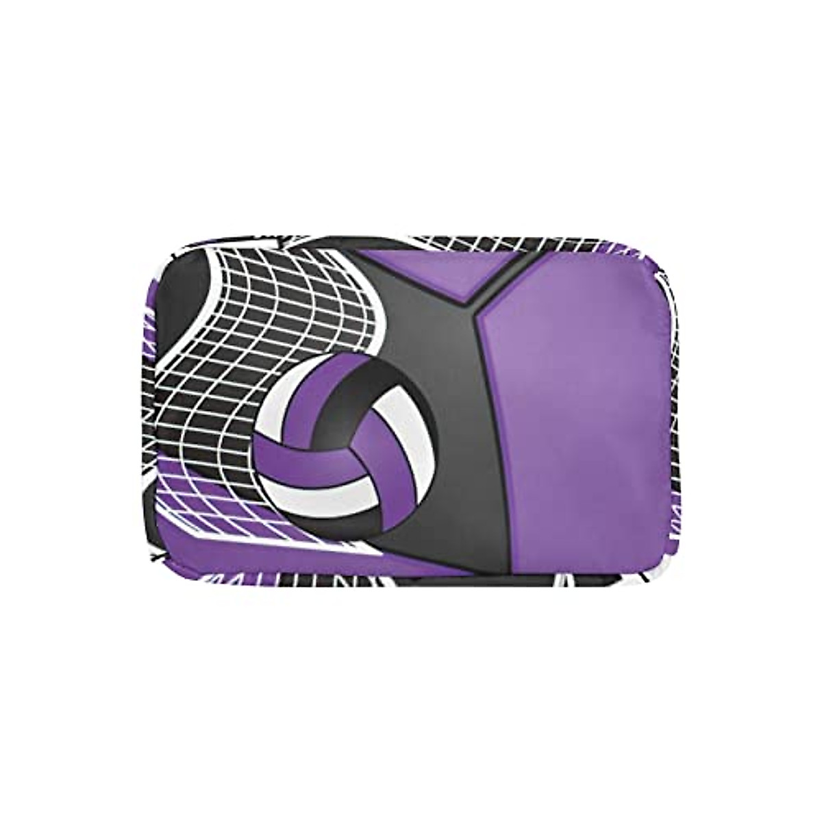 zaaprintblanket Custom Name Lunch Bag For Men Women Personalized Volleyball Purple White Cooler Lunch Box Portable with Name for Gift Workout Camping