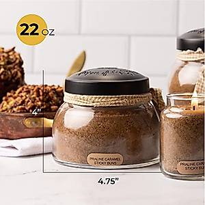 A Cheerful Giver - Praline Caramel Sticky Buns Mama Scented Glass Jar Candle (22oz) with Lid & True to Life Fragrance Made in USA