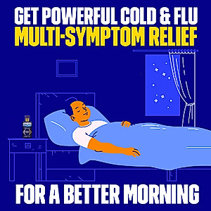 Mucinex Nightshift Cold & Flu Liquid 6 fl. oz. Relieves Fever, Sneezing, Sore Throat, Runny Nose, and Cough (Pack of 6)