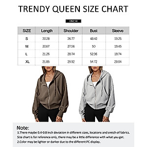 Trendy Queen Hoodies for Women Full Zip Up Cropped Sweatshirts Jackets Casual Comfy Gym Tops Fall Outfits Winter Clothes 2024 Khaki