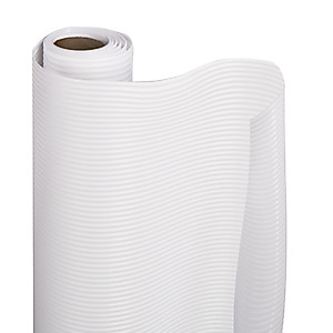 Smart Design Wire Rack Shelf Liner - Ribbed Grip - 12 Inch x 6 Feet - NSF Certified - for Steel Metal Shelves - Home Garage and Kitchen - White