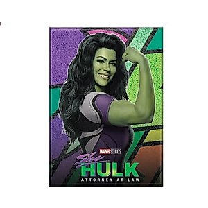 Ata-Boy Marvel Disney Plus Magnet - She Hulk Fist on Purple 2.5" x 3.5" Magnet for Refrigerators, Whiteboards & Locker Decorations…