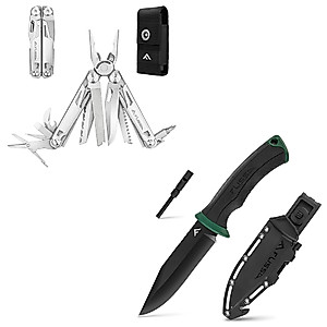 FLISSA 4-7/8” Survival Knife and 16 in 1 Multitool