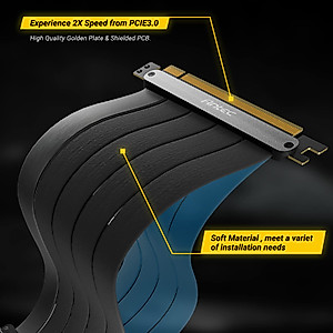 Antec PCIE 4.0 Riser Cable, GPU PCIE Riser Cable, PCIE 4.0 16x High Speed Riser Cable 90 Degree Connector 200mm Black, Compatible with RTX3090, RTX3080, RTX3070, RTX3060TI, RX6900XT, RX6800
