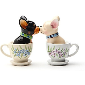 Pacific Trading 1 X Tea Cup Pups Magnetic Salt & Pepper Shaker Set S/P, Ceramic