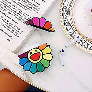 Besoar Sun Flower for Airpod 1/2 Case, Cartoon Cute Fashion Cool Silicone Design Hypebeast Cover for Airpods, Unique Stylish Kawaii Funny Fun Trendy Shell Girls Women Girly Boys Cases Air Pods 2&1