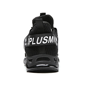 Oplusmic Steel Toe Shoes for Men Indestructible Work Sneakers Puncture Proof Comfortable Slip On Safety Shoes for Work Industrial Coustruction Shoes Black White Size 13